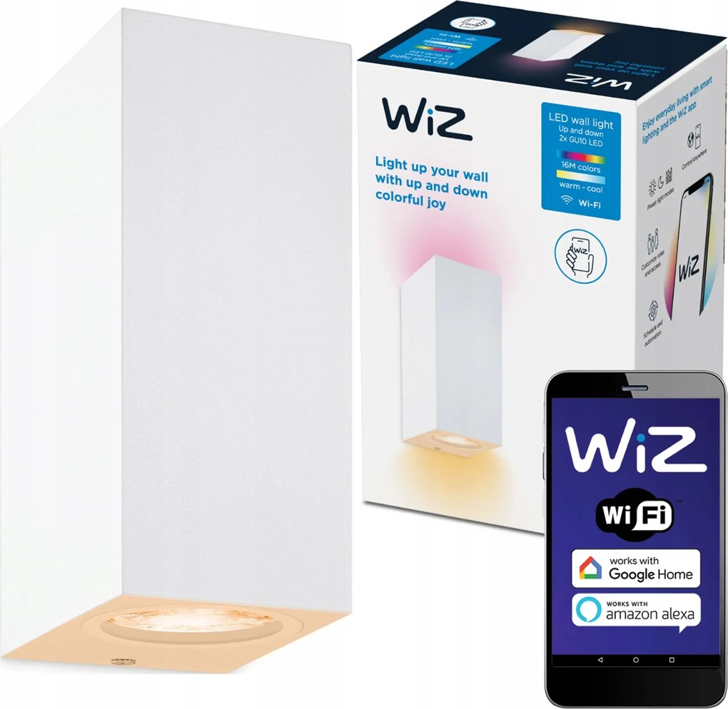 Chytré nástěnné Led svítidlo Nástěnné Svítidlo 2x 5W Bílé Cct Rgb Smart WiFi WiZ