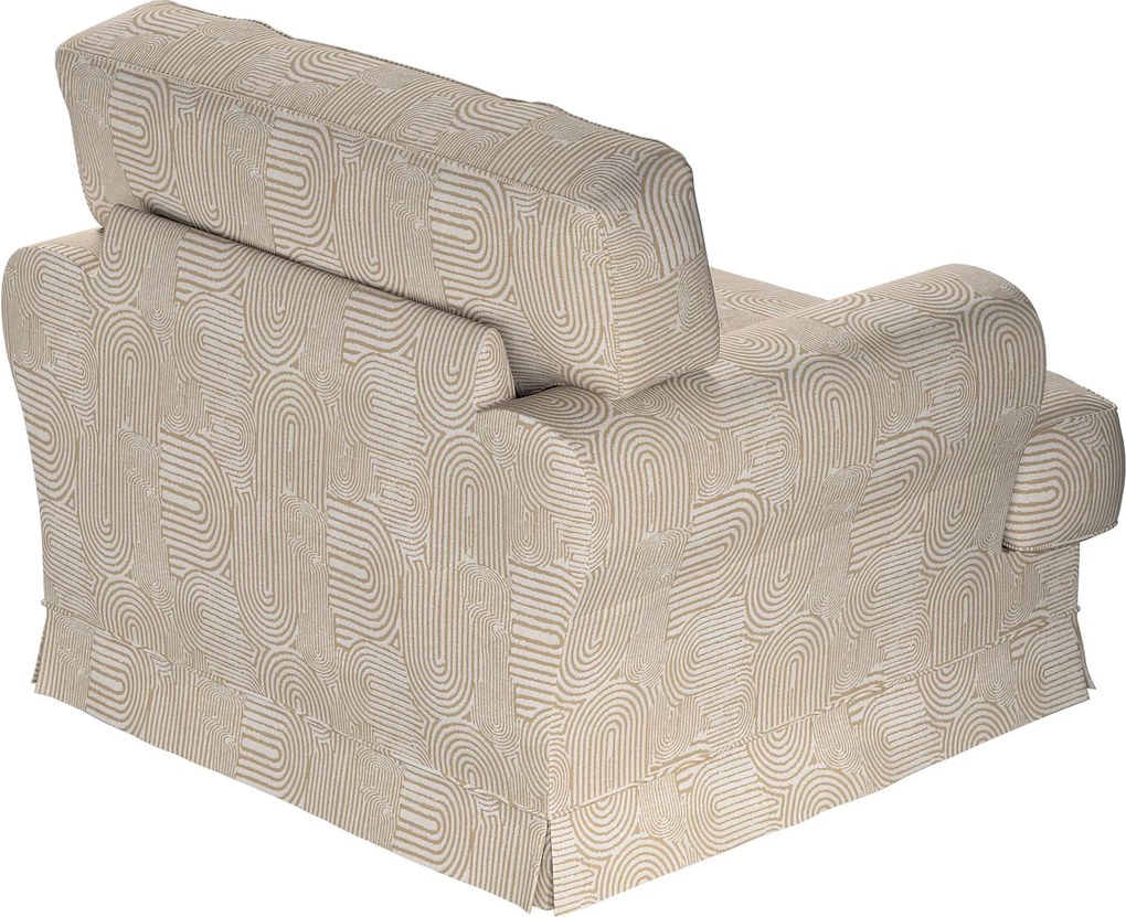 Potah na křeslo IKEA Ekeskog barva béžová látka pletený vzor, vzorované
