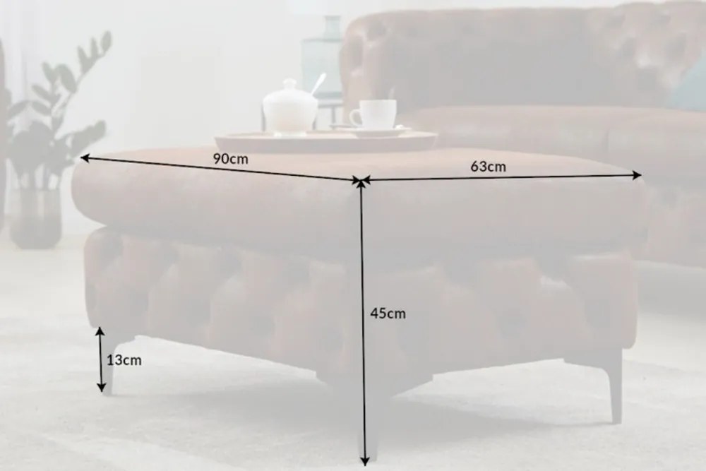 Designová taburetka Rococo antik hnědá - skladem