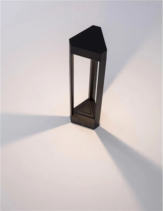 NV 9756500 Venkovní sloupkové svítidlo PAX černý hliník LED 9W 3000K 100-240V 108st. IP54 - NOVA LUCE