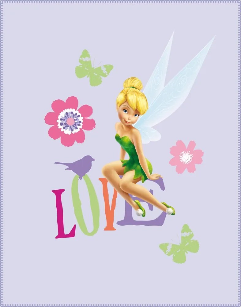 Fleece dečka Fairies (víla Zvonilka) Rossignol 110 x 140 cm