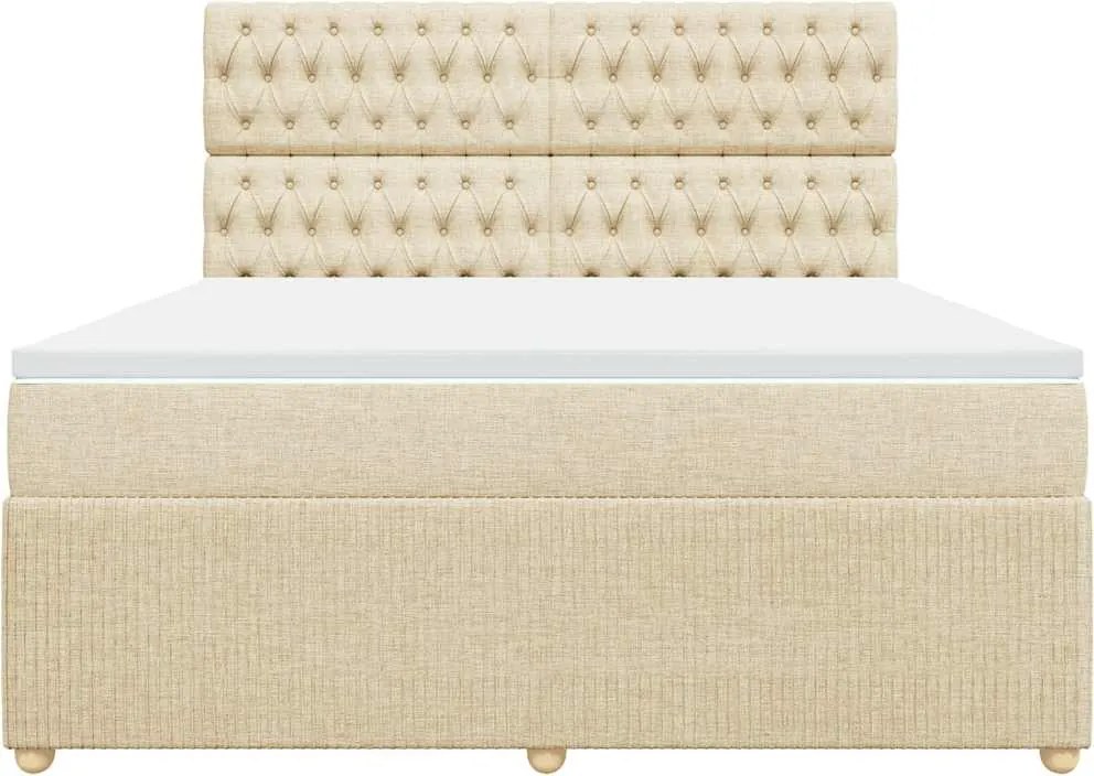 Box spring postel s matrací krémová 180x200 cm textil 3292147