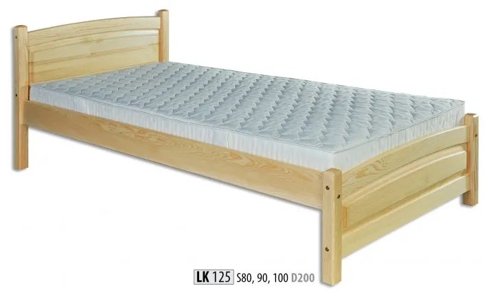 HMmax Postel jednolůžková LK 125 masiv borovice rozměry postele: 80 x 200, Barevné provedení dřeva: natural - přírodní