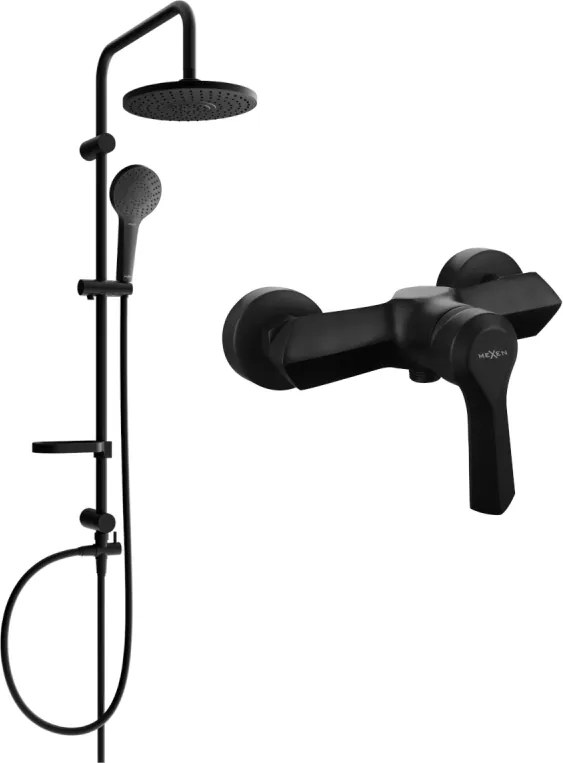 Mexen Erik sprchový set s dešťovou sprchou a sprchovou baterií Sabre, černá, 72140205-70