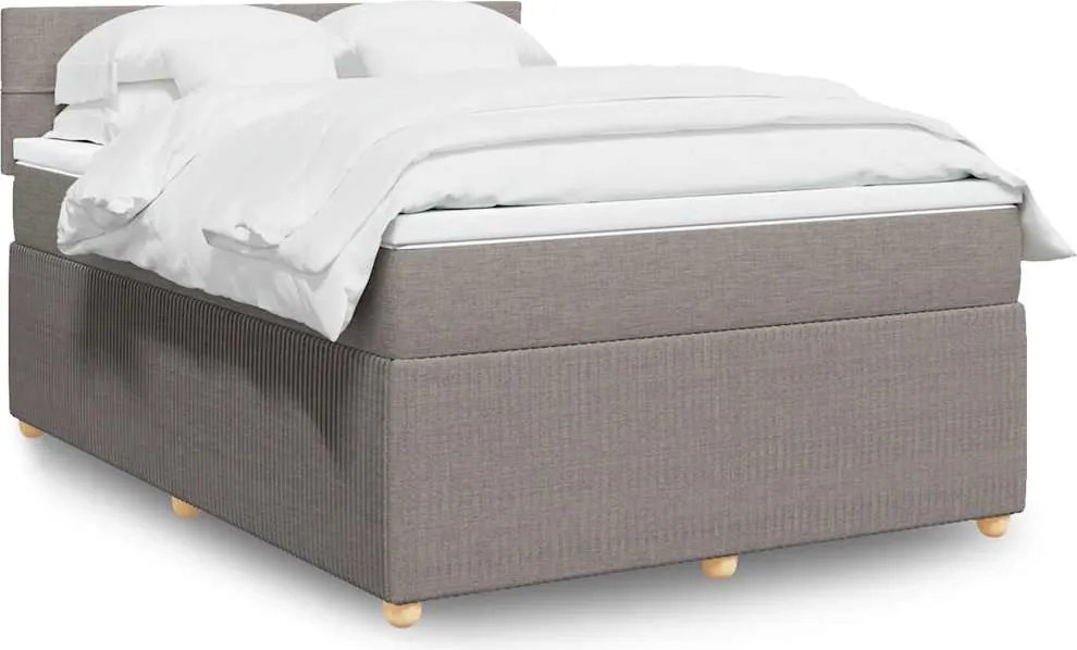 Box spring postel s matrací taupe 140x190 cm textil 3289755