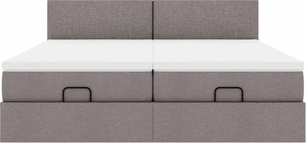 Osmanský rám postele s matrací taupe 180x200cm textil 3311977
