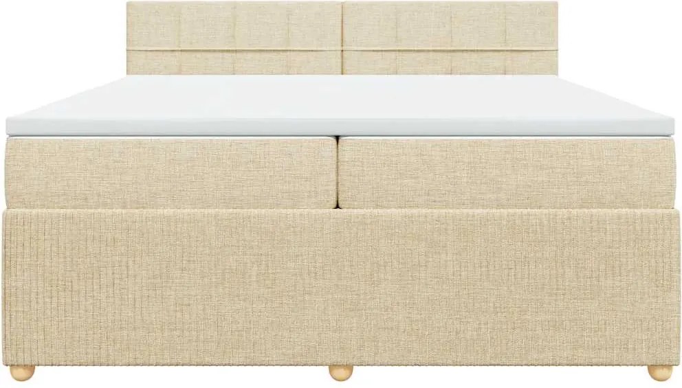 Box spring postel s matrací krémová 200x200 cm textil 3289868
