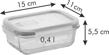 TESCOMA Dóza FRESHBOX GLASS 0,4 l, obdélníková