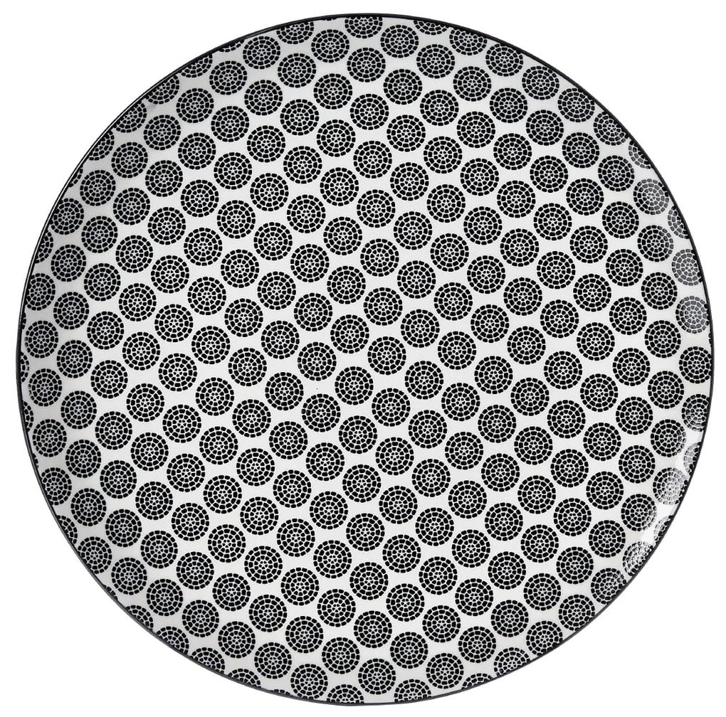 Ritzenhoff Breker Jídelní talíř černobílé puntíky-26,5x26,5cm