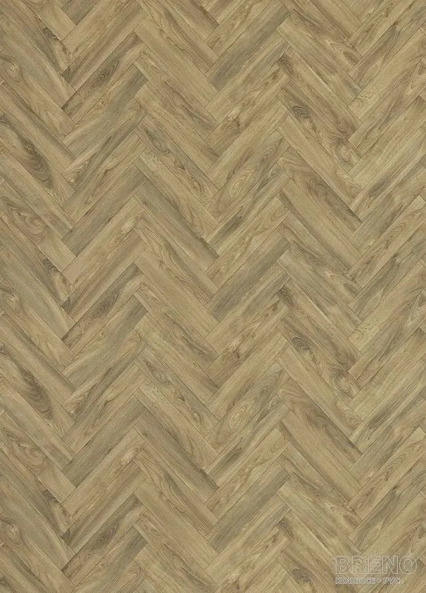 Breno PVC BLACKTEX Laurel Oak 669D – dřevěný dekor parket, šíře 400 cm