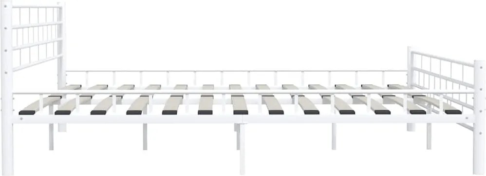 Rám postele bílý kovový 200 x 200 cm 285301