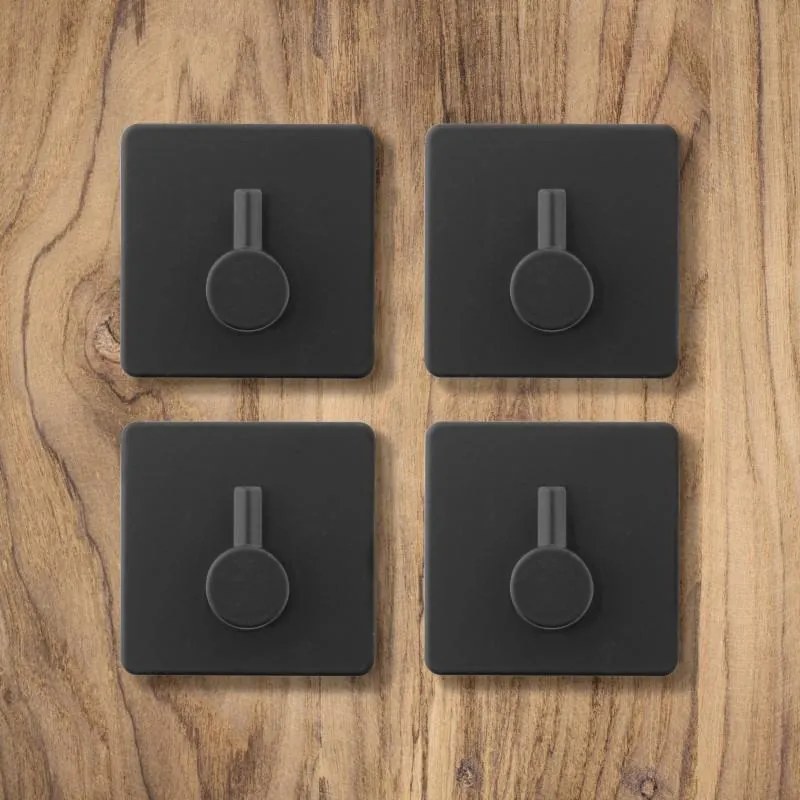 Erga Pad, samolepící háček na ručníky 4,5x4,5 cm (4ks), černá matná, ERG-YKA-CH.PAD-4-BLK