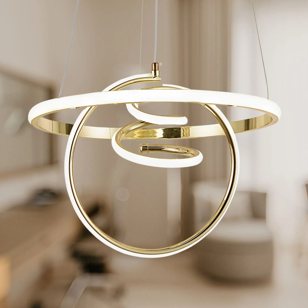 Toolight Toolight, LED závěsné svítidlo 3x20W, 4000K, G066-CP, zlatá lesklá, OSW-08699