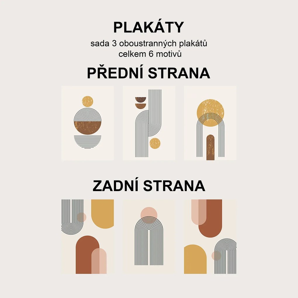 Sada oboustranných plakátů Abstrakt | 3 x A3 | DP3351427
