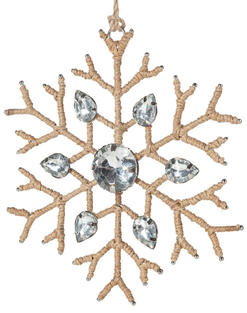 VÁNOČNÍ DEKORACE SNOWFLAKE SADA 6 KS 13X1X15 CM HNĚDÁ