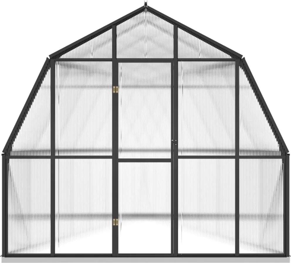 vidaXL Skleník s podkladovým rámem antracitový 12,63 m² hliník [3098020]