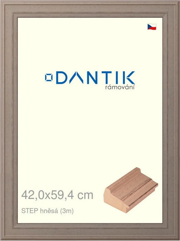 DANTIK rámeček 42x59,4 | STEP hnědá (Plexi Čiré)