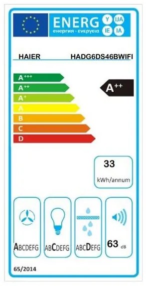 Haier HADG6DS46BWIFI Komínový odsavač par