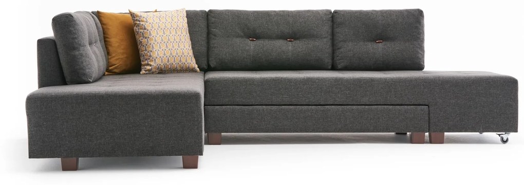 Atelier del Sofa Rohová sedací souprava Manama Corner Sofa Bed Left - Anthracite, Antracitová