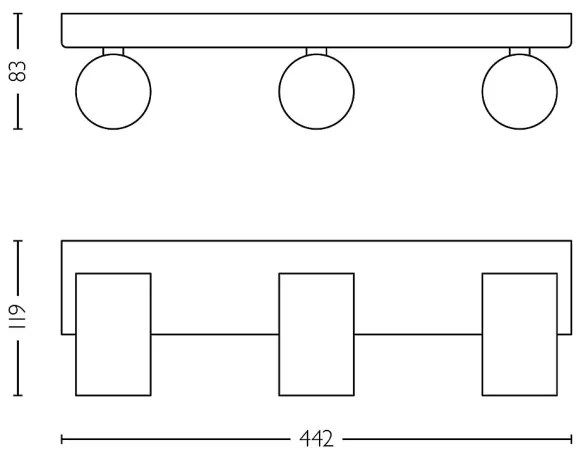 Philips - Koupelnové bodové svítidlo IDRIS 3xGU10/5W/230V IP44 bílá