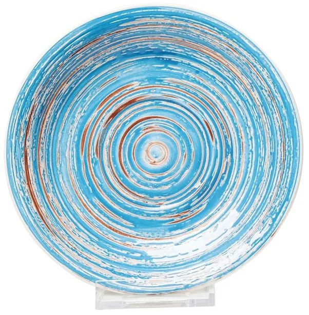 KARE DESIGN Sada 4 ks − Talíř Swirl Blue Ø19 cm 2 × 19 × 19 cm