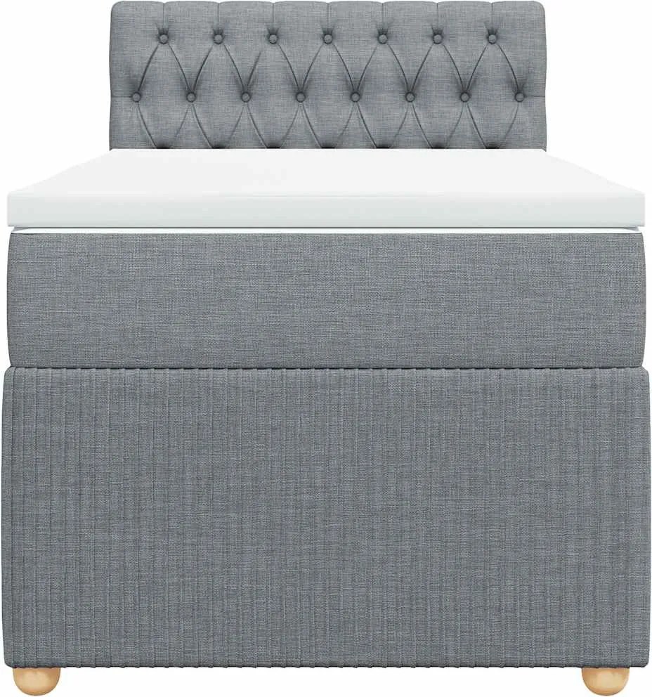 Box spring postel s matrací světle šedý 100 x 200 cm textil 3289674