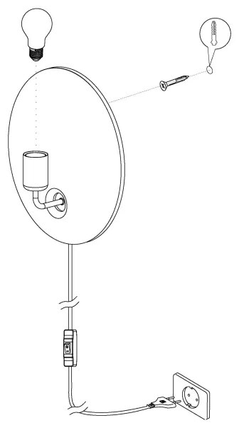 Eglo 98379 - Nástěnné svítidlo GASCUERIA 1xE27/60W/230V