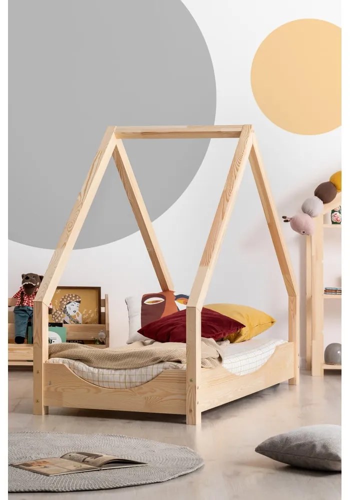 Adeko Dětská postel domeček Loca E Velikost postele: 150x70 cm Barva: dekor přírodní dřevo přírodní