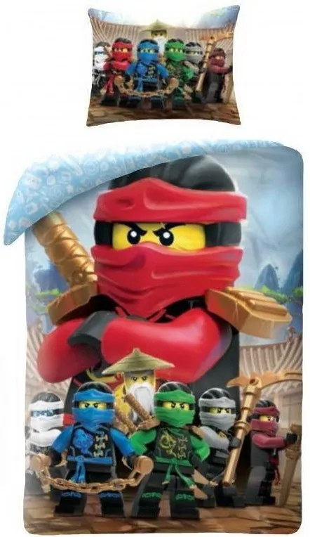 HALANTEX Povlečení LEGO NinjaGo Red - 140x200, 70x90, 100% bavlna