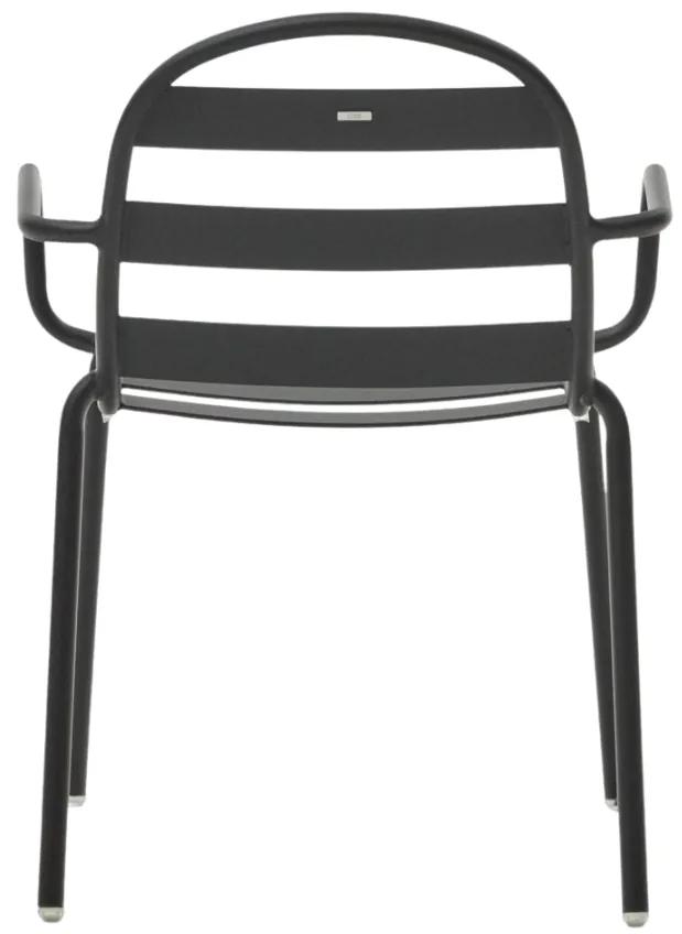Tmavě šedá kovová zahradní židle Kave Home Joncols