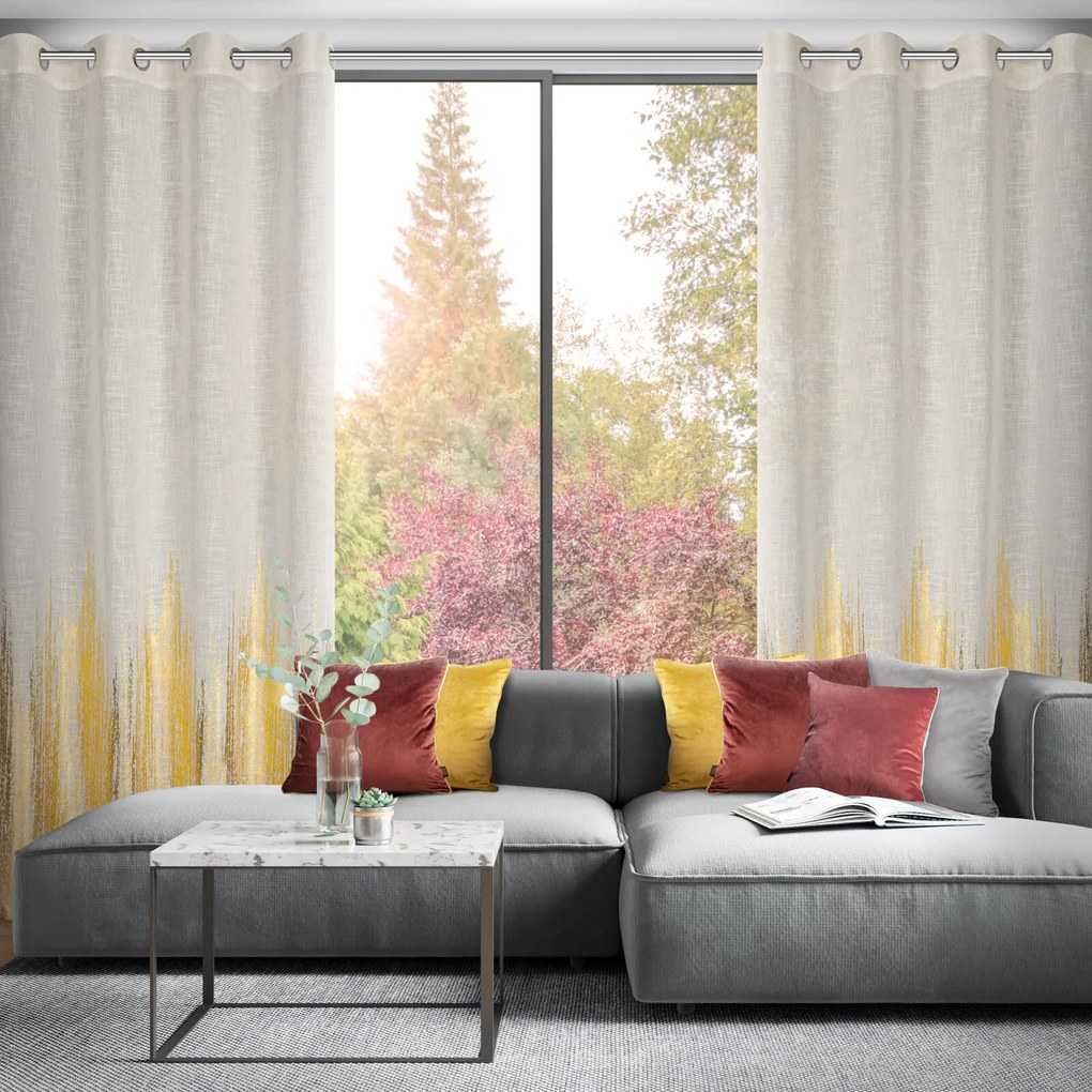 ZATEMŇOVACÍ ZÁVĚS NA KROUŽCÍCH IMANI 135X250 CM VZOROVANÁ