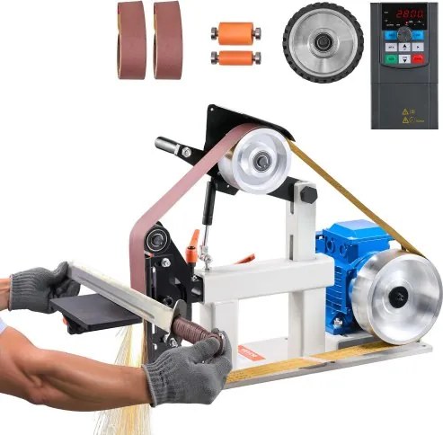 Stolní kotoučová a pásová bruska 1,5 kW s nastavitelným brusným pásem 30,5 cm