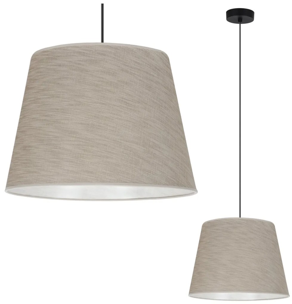 Závěsné svítidlo Jen, 1x béžové textilní stínítko, (fi 38 cm), b