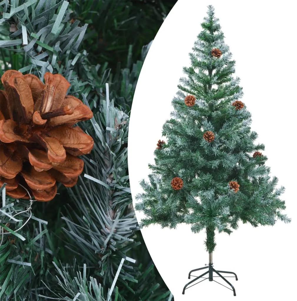 60177 vidaXL Námrazou pokrytý vánoční stromek se šiškami 150 cm
