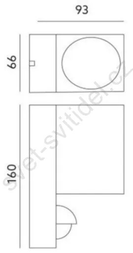 Kobi Venkovní nástěnné svítidlo se senzorem QUAZAR 1xGU10/35W/230V IP44 šedá KB0182