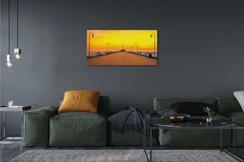 Obrazy na plátně Gdańsk Pier sea sunset 120x60 cm