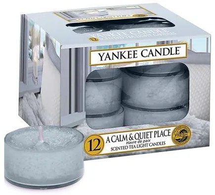 Yankee Candle Čajové svíčky Yankee Candle 12ks - A Calm & Quiet Place, modrá barva, vosk