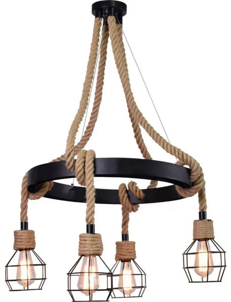 LED Lustr na lanku ROPE ALEGRA 4xE27/10W/230V