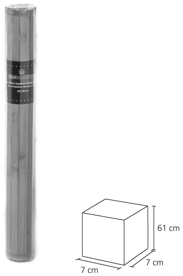 Šedo-zelený bambusový koberec 60x90 cm – Casa Selección