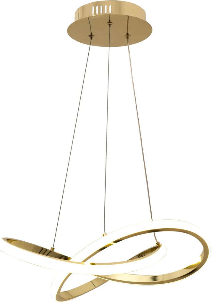 Toolight - Moderní LED kruhové závěsné stropní svítidlo + dálkové ovládání APP390-CP, zlatá, OSW-06906