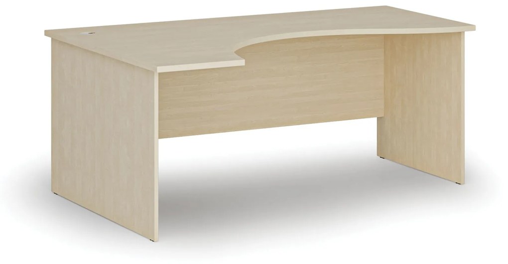 Ergonomický kancelářský pracovní stůl PRIMO WOOD, 1800 x 1200 mm, levý, ořech