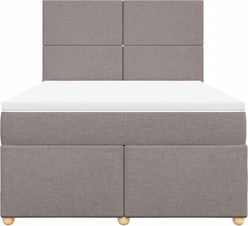 Box spring postel s matrací taupe 140x200 cm textil 3293600