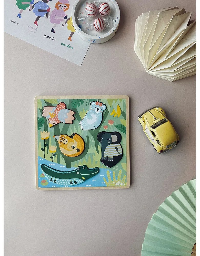 Vilac Senzorické vkládací puzzle Jungle