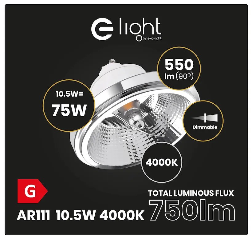 Halogenová LED žárovka GU10 neutrální 4000k 10,5w 550 lm bílá