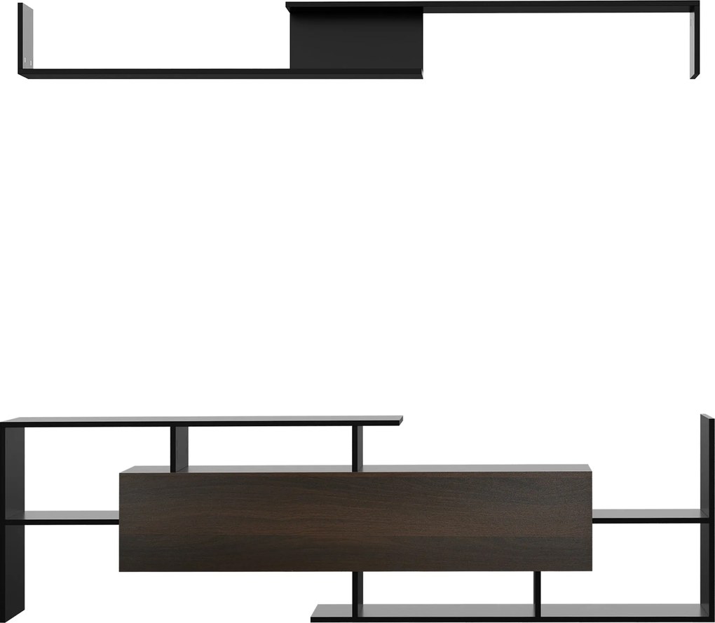 HOMCOM Sada nábytku do obývacího pokoje - Stojany na TV pro TV do 165 cm nebo konzole pro TV do 102 cm se stojanem na TV 153,6x25x42 cm a nástěnnou p…