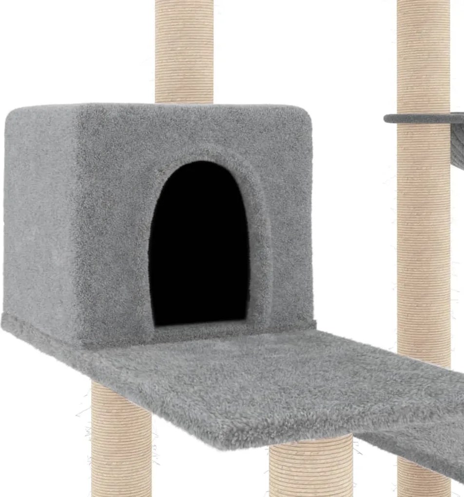 Škrabadlo pro kočky se sisalovými sloupky světle šedé 82,5 cm 172386