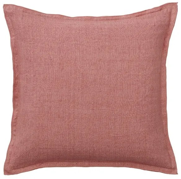 BUNGALOW Lněný povlak na polštář Old Rose 50x50 cm, růžová barva, oranžová barva, textil