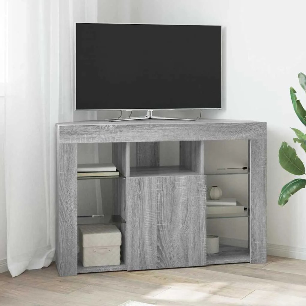 vidaXL Rohový LED TV stojan 100x40x68cm Kompozitní dřevo [889794] Barva: Bílá