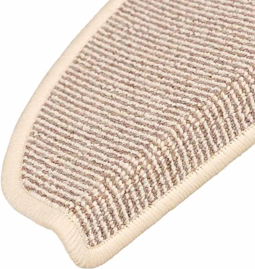 Schodové rohože 15 ks 65 x 21 x 4 cm bílé a hnědé, půlkulaté, velké 149860
