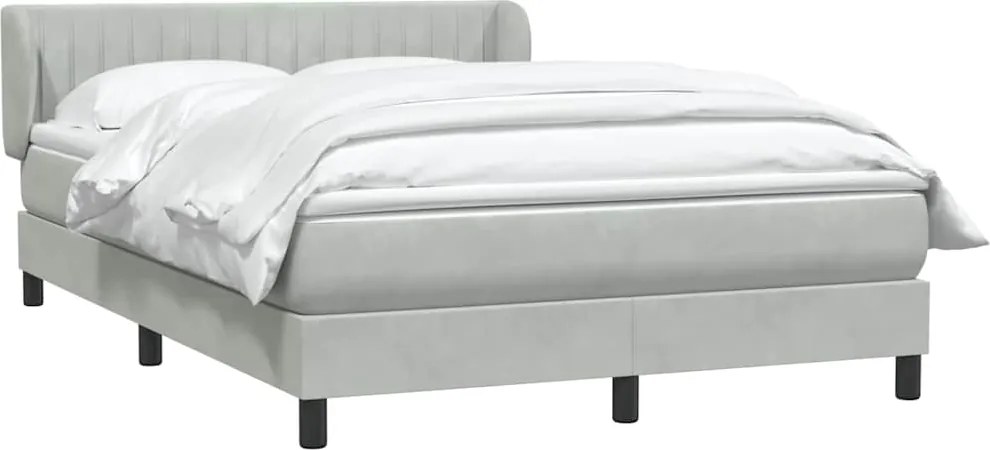 Box spring postel s matrací světle šedá 160x210 cm samet 3317697